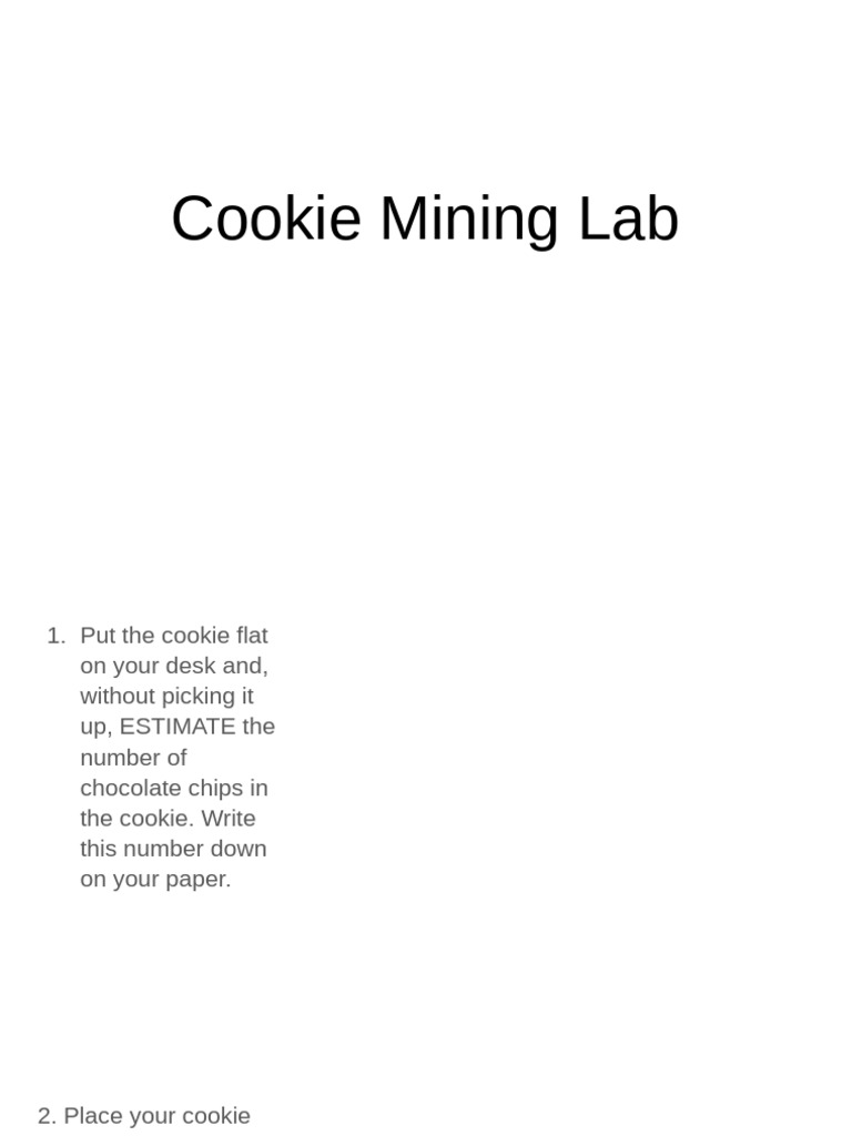 Cookie Mining Lab Instructions | PDF