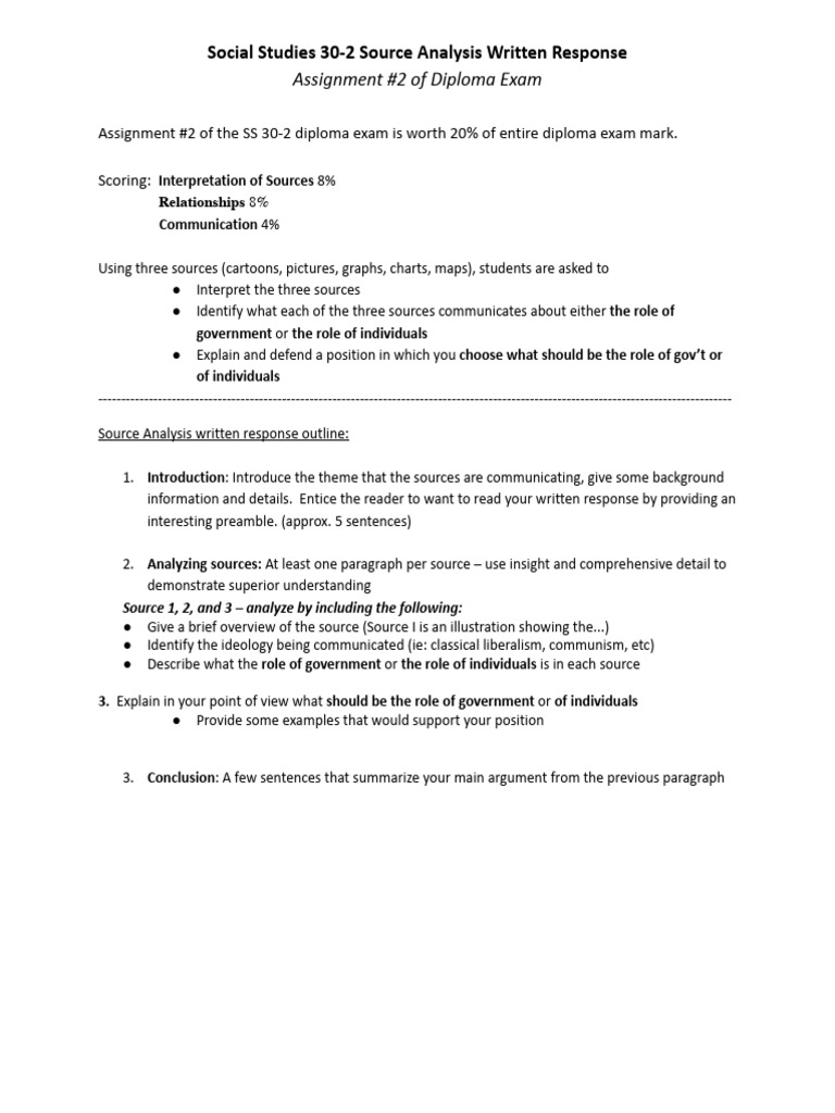 Social Studies 30-2 source analysis template and rubric | PDF ...