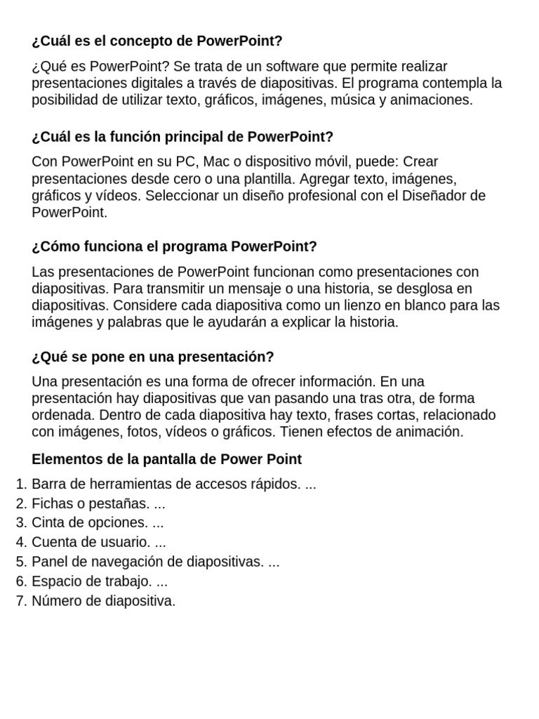 Cuál Es El Concepto de PowerPoint | PDF