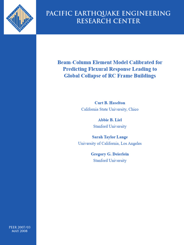 2008 Haselton - Beam-Column Element Model Calibrated For Predicting Flex Resp RC | PDF ...