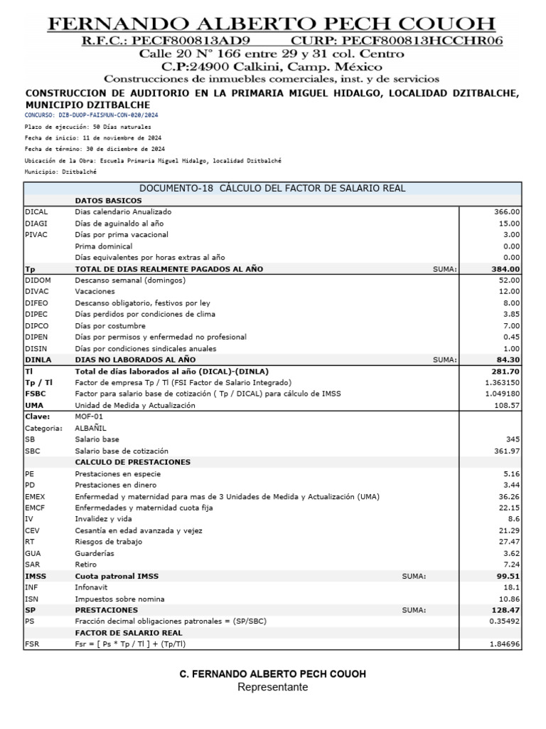 Doc18 FSR | PDF | Salario | Compensación laboral