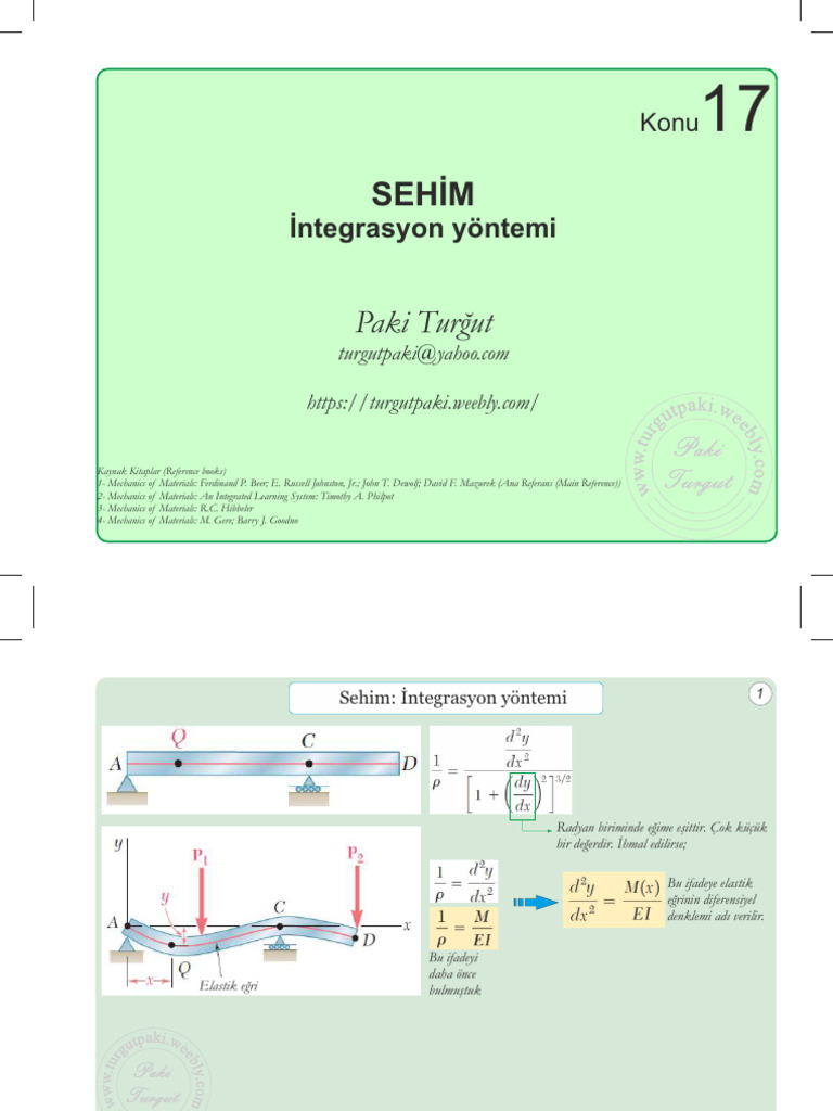 Konu 17 Sehim Integrasyon Yontemi | PDF