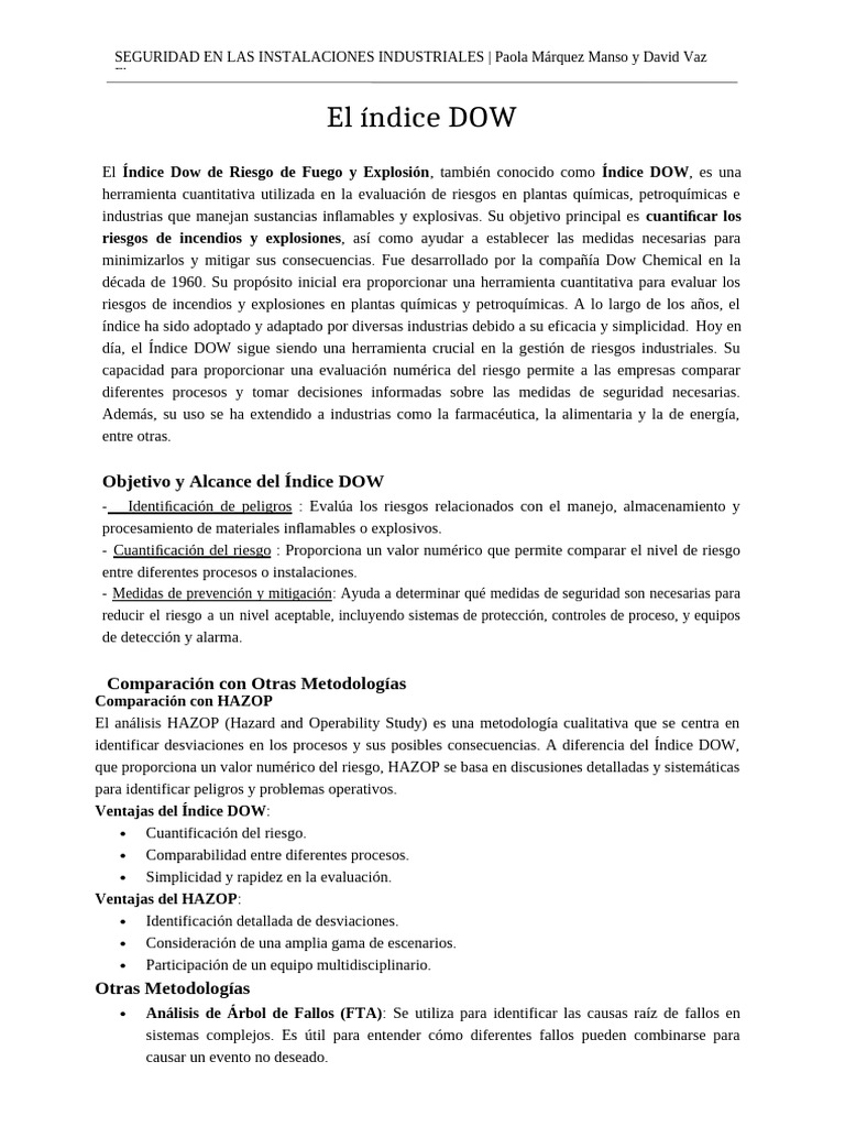 Evaluación de Riesgos con Índice DOW | PDF | Evaluación
