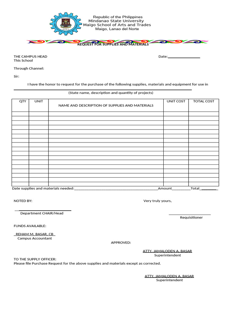 RSM Form | PDF