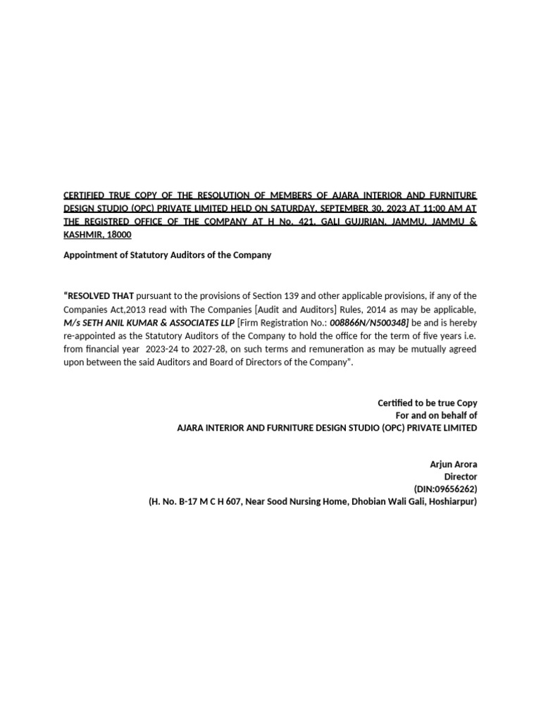 AGM Resolution - D | PDF