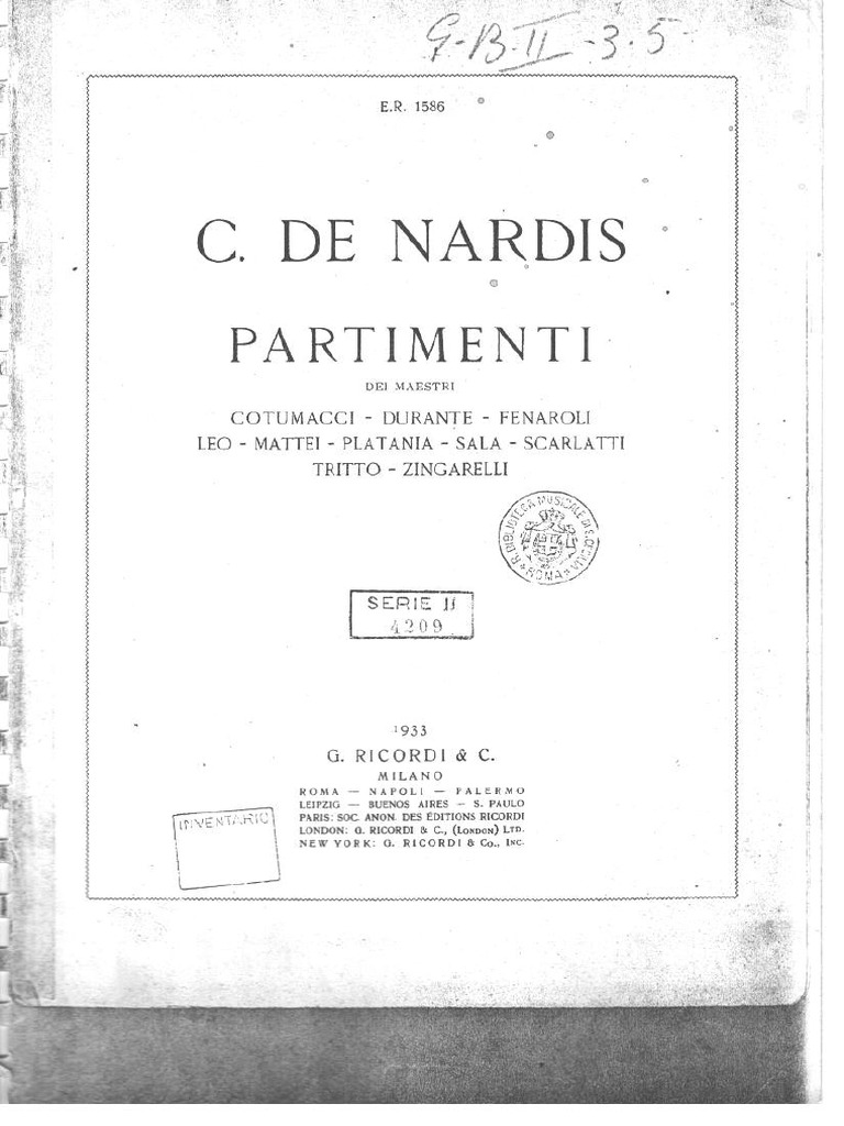De Nardis - Partimenti | PDF
