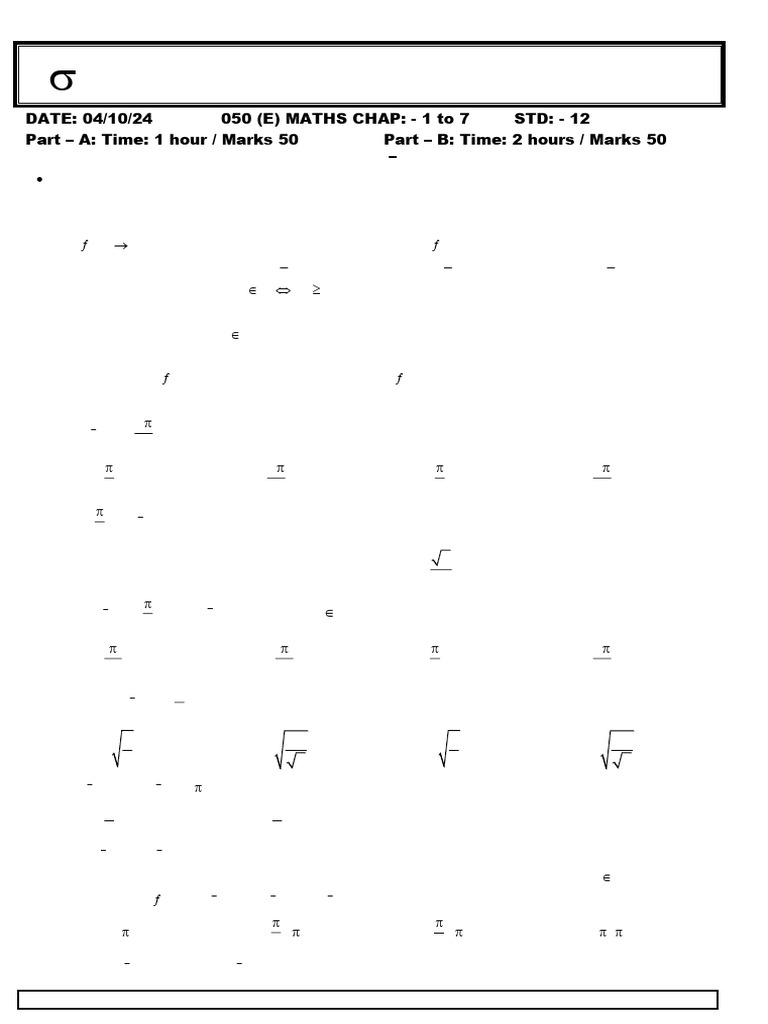 12th Date 21-05-2023 CH - Maths | PDF | Mathematical Analysis | Mathematics