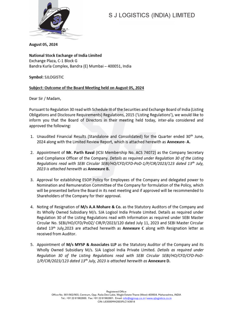 Sjlogistic 05082024152050 Outcome | PDF | Expense | Audit