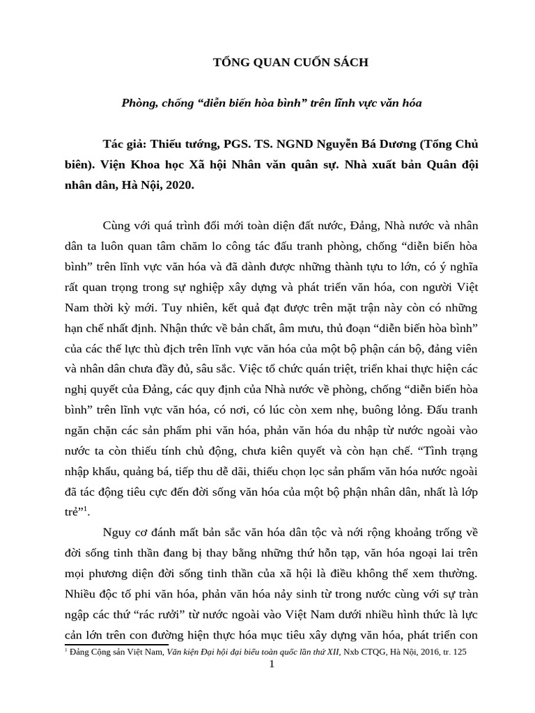 Tong Quan Gioi Thieu Noi Dung Cuon Sach Phong, Chong 'Dien Bien Hoa Binh' Tren Linh Vuc Van Hoa ...