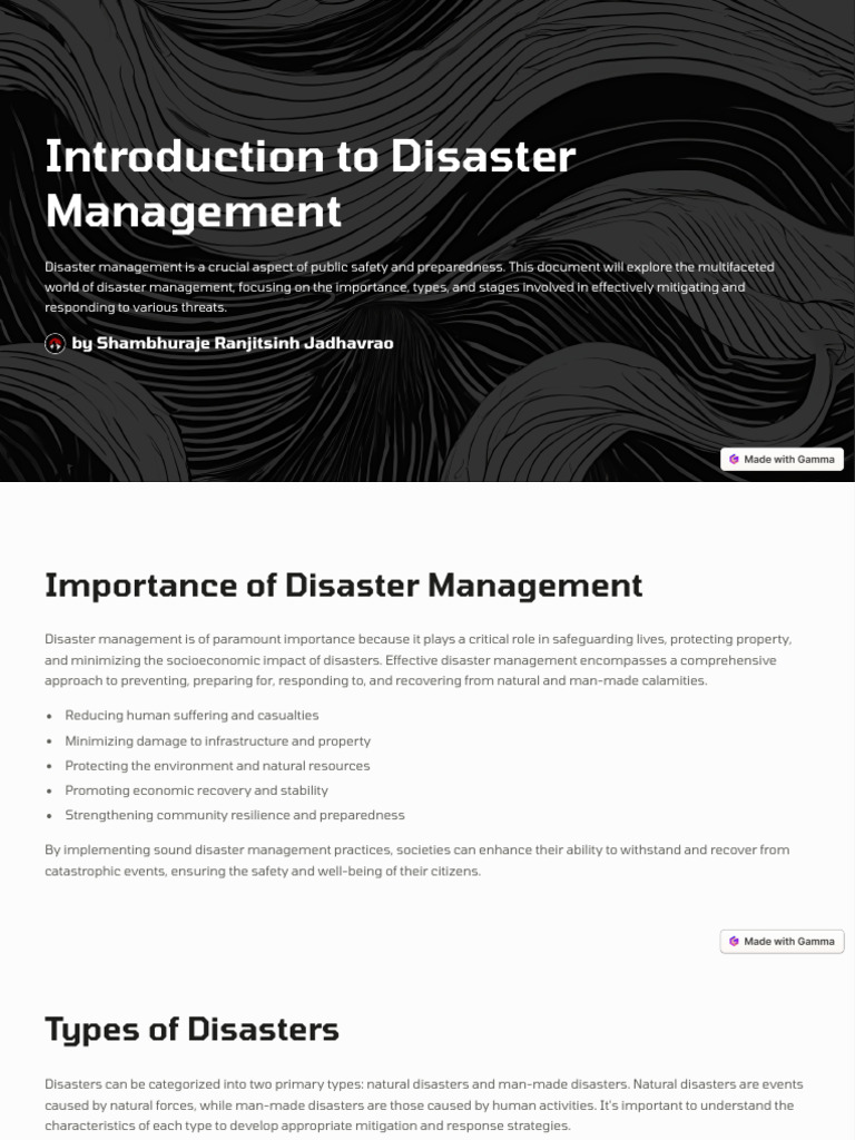 Introduction To Disaster Management | PDF | Emergency Management ...