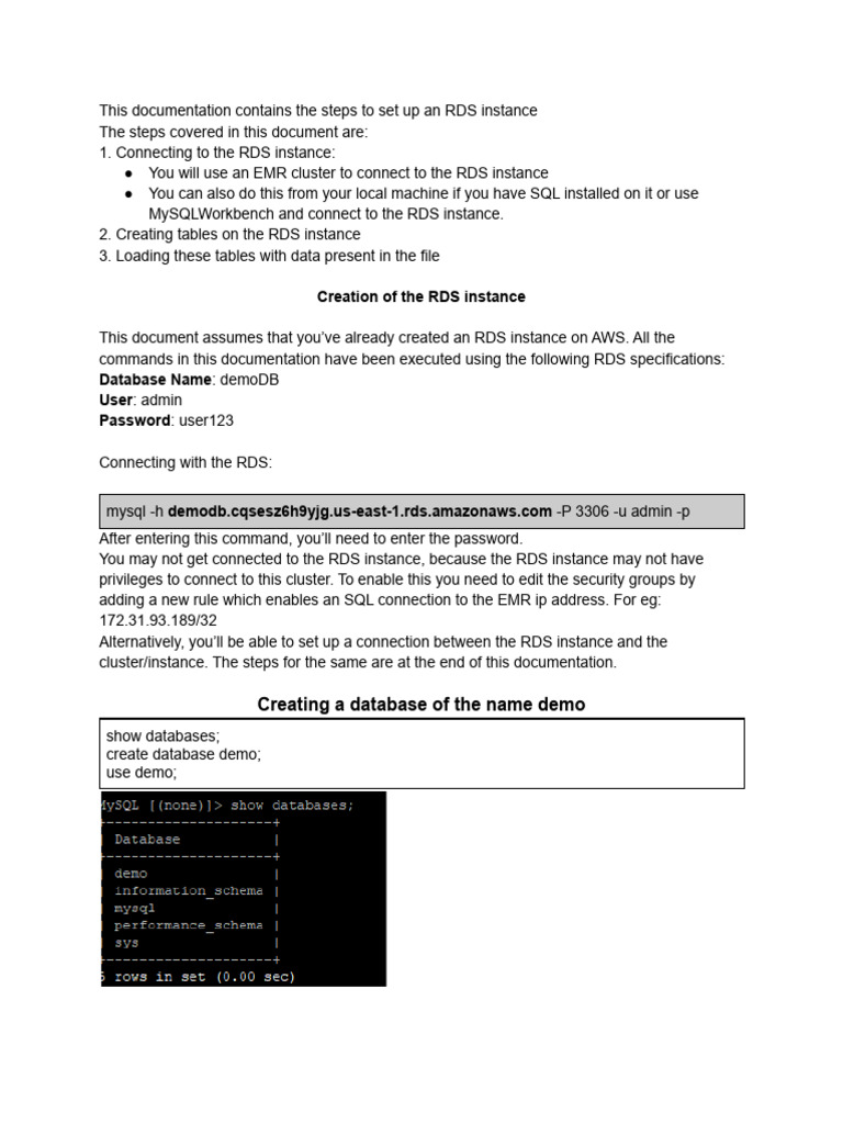 Documentation+-+Working+with+RDS (1) | PDF | Databases | My Sql