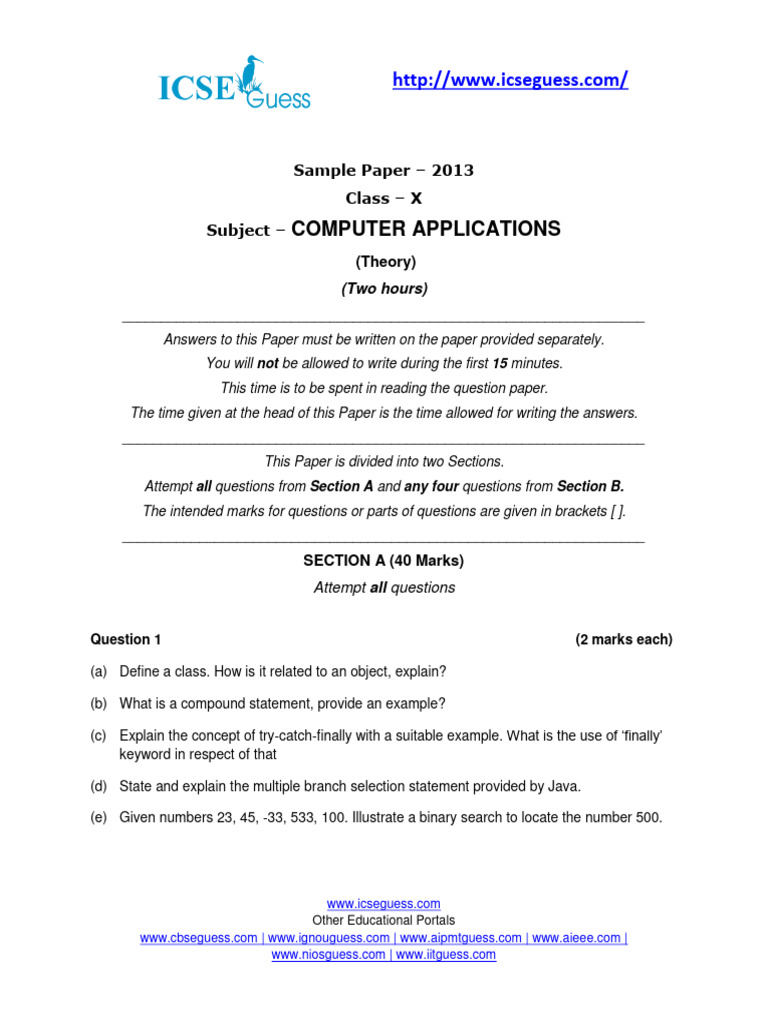Class X Computer Applications Exam | PDF | String (Computer Science) | Data Type