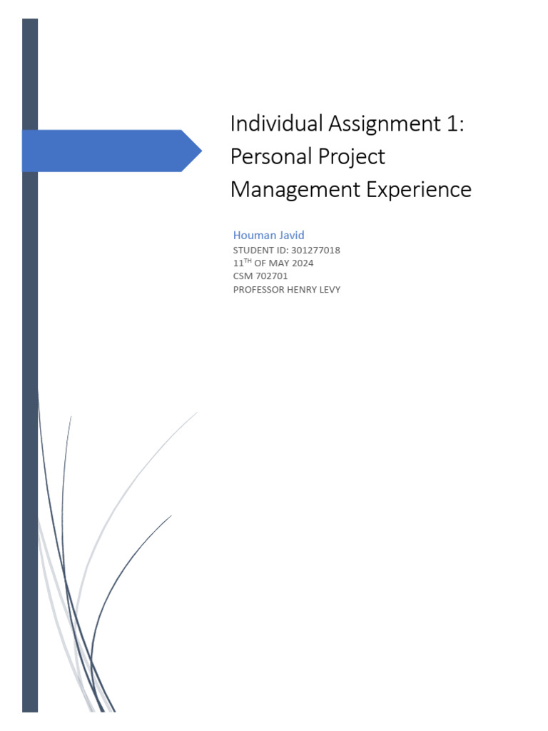 Individual Assignment 1-Personal Project Management Experience | PDF ...