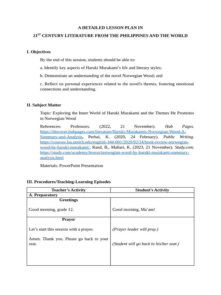 Lesson Plan - 21st Century (1st Draft) | PDF
