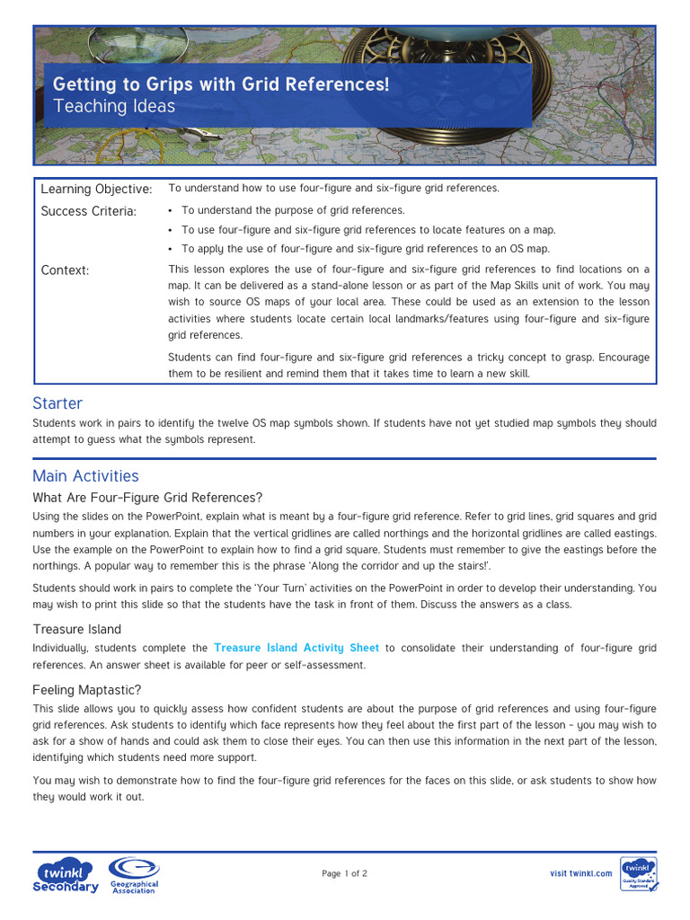 Getting to Grips with Grid References Teaching Ideas | PDF | Behavior Modification | Cognitive ...