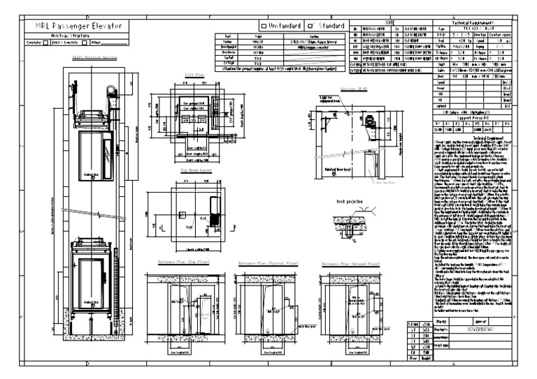 New Drawing 630KG 1MS 5STOPS MRL 220V3PHASE | PDF | Civil Engineering ...