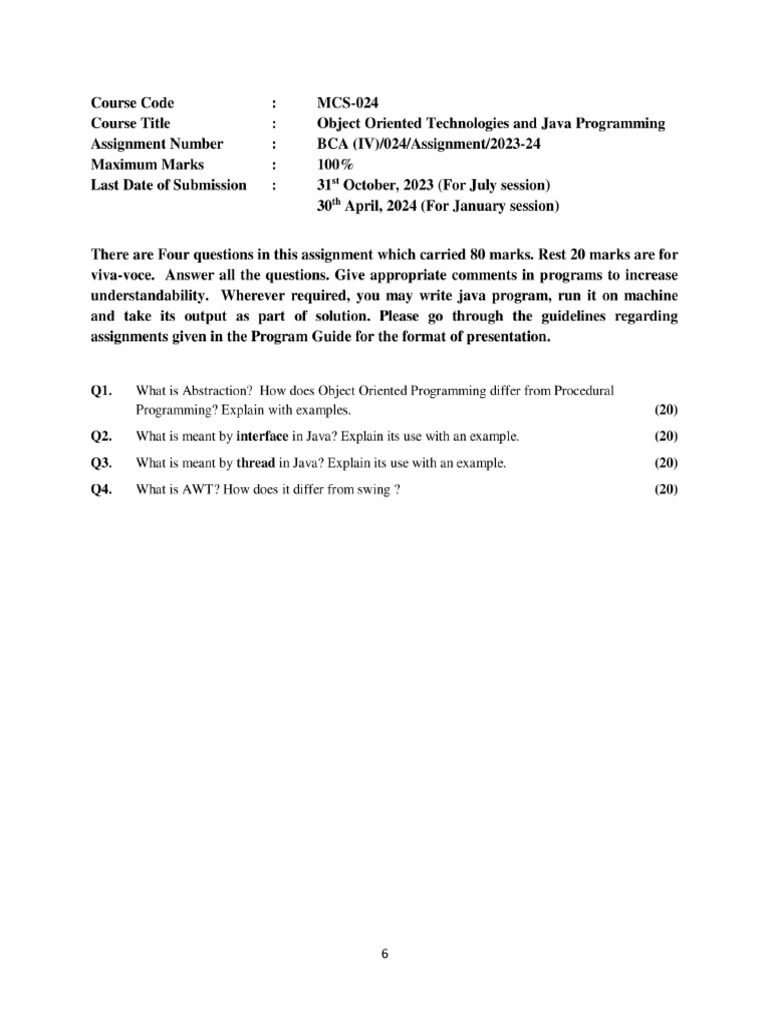 MCS-024 (2023-24) Solved Assignment | PDF