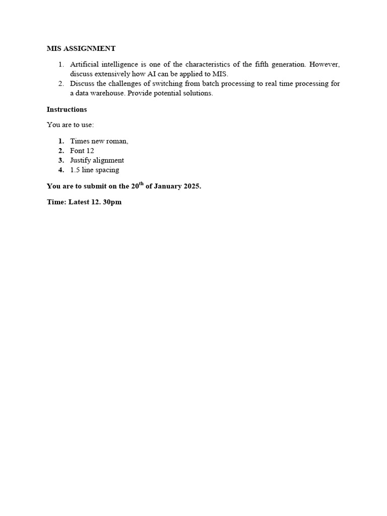 MIS Assignment | PDF