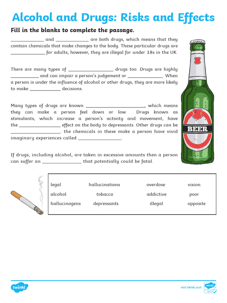 Risks of Alcohol and Drugs Explained | PDF | Drugs | Stimulant