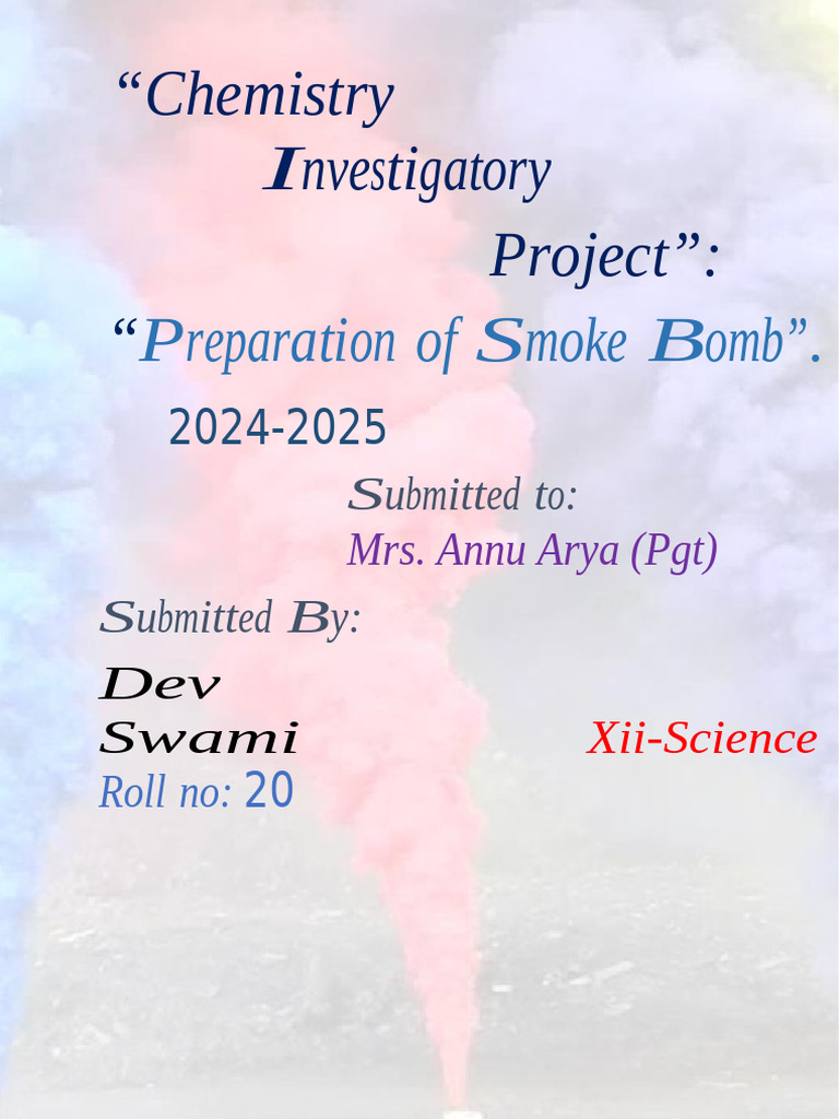 Project On Smoke Gernade by Dev Swami | PDF