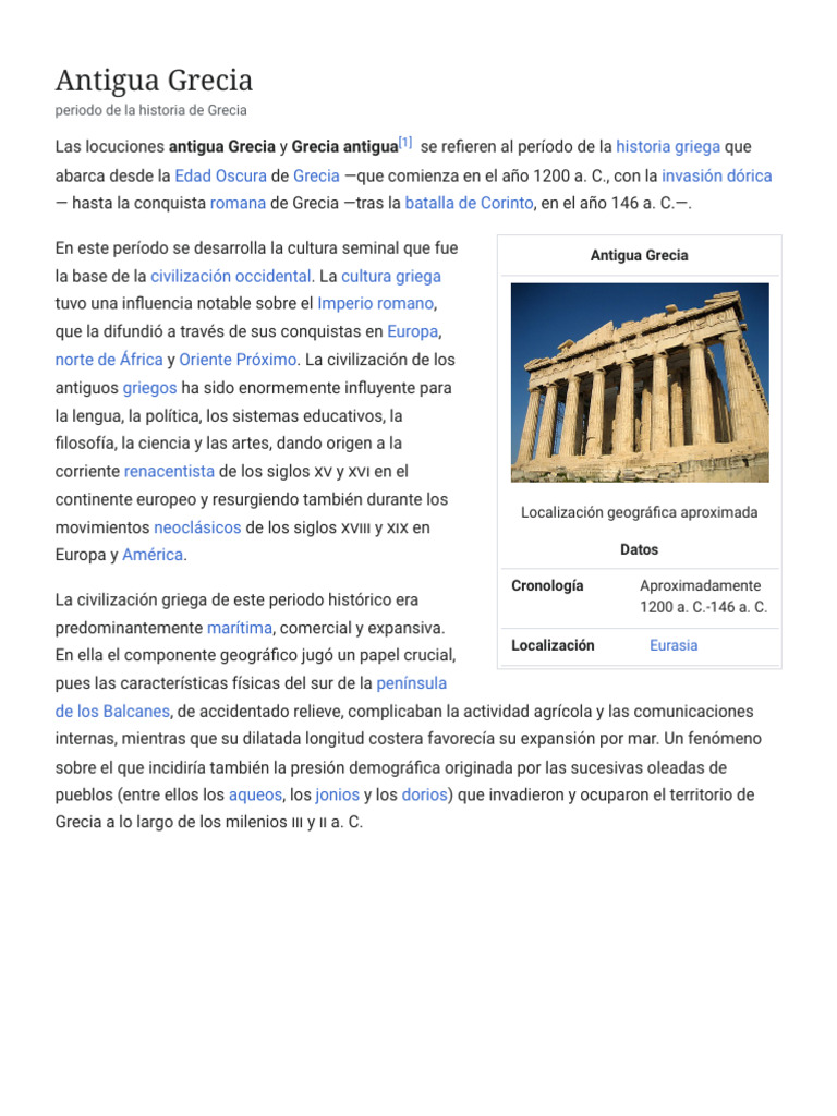 Antigua Grecia - Wikipedia, La Enciclopedia Libre | PDF | Antigua Grecia | Esparta