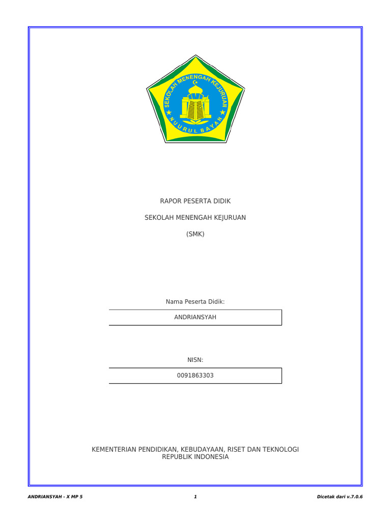 Andriansyah - X MP 5-Identitas | PDF