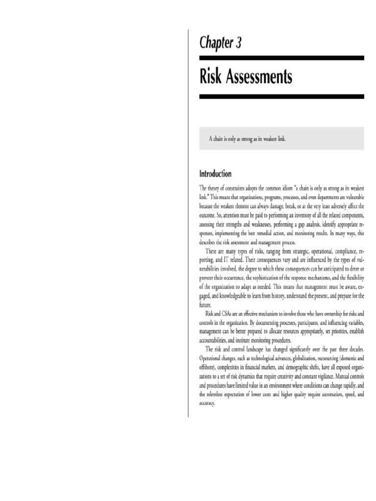 Elec4 - Chapter 3 - Risk Assessments | PDF