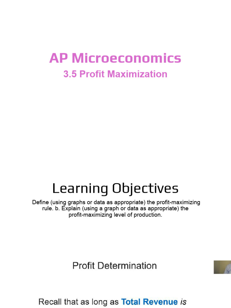 3.5 Profit Maximization | PDF | Profit (Economics) | Marginal Cost