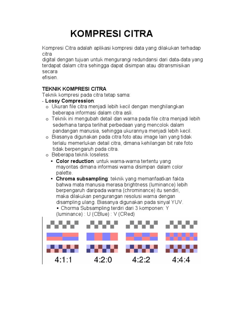 Kompresi Citra | PDF | Metode & Bahan Ajar