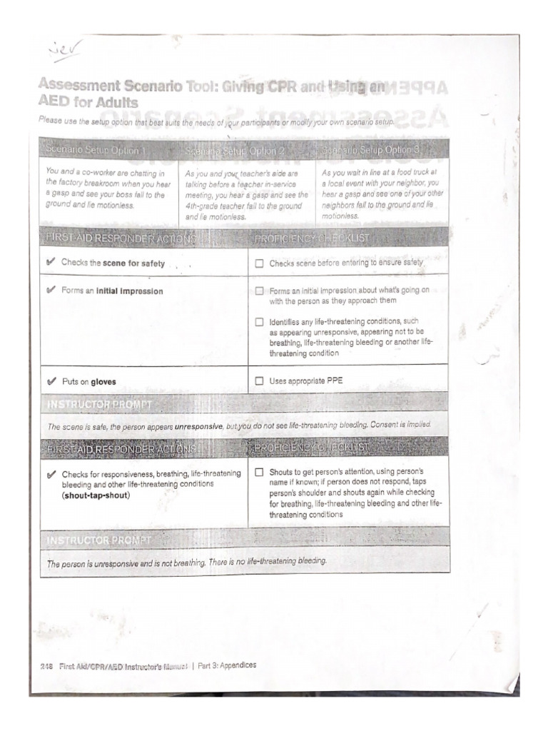 CPR Checklist of Steps | PDF