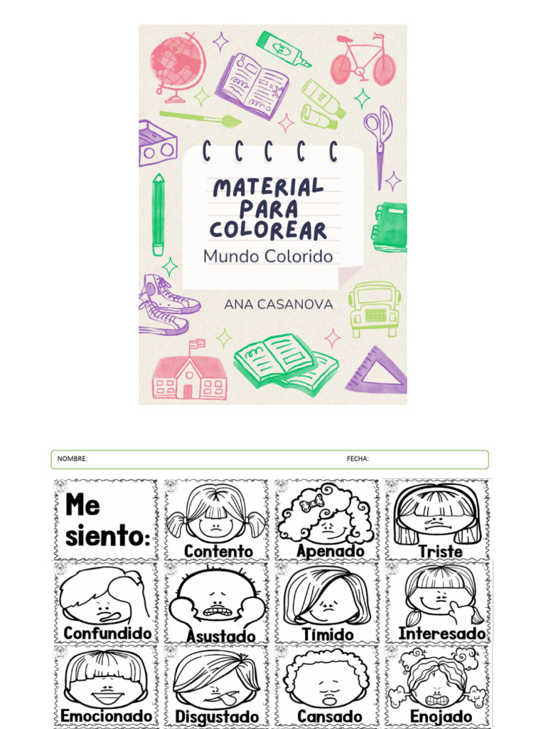 Colorear Emociones para Niños | PDF