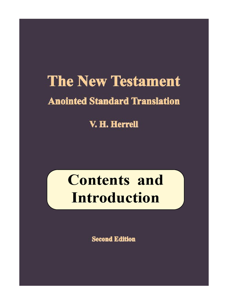 Anointed Standard Translation Overview | PDF | King James Version | New ...