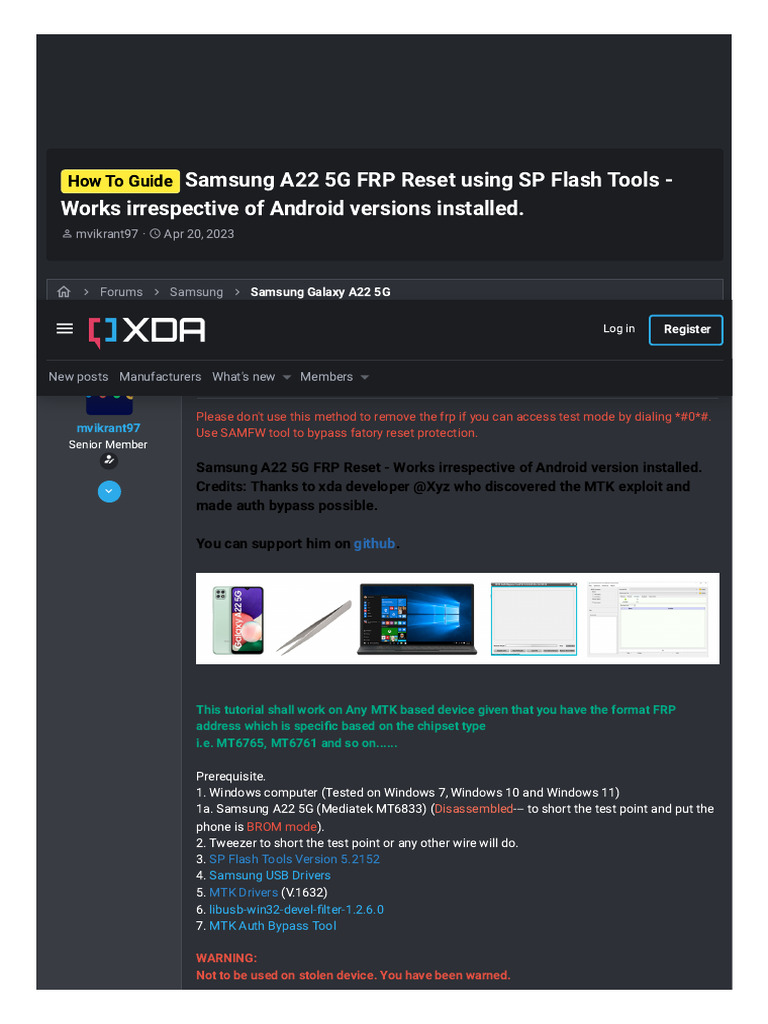 How To Guide - Samsung A22 5G FRP Reset Using SP Flash Tools - Works Irrespective of Android ...