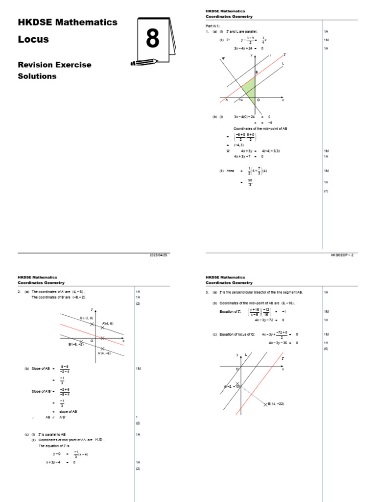 DSE CG 08 Locus Revision Sol 3 | PDF | Line (Geometry) | Algebraic Geometry