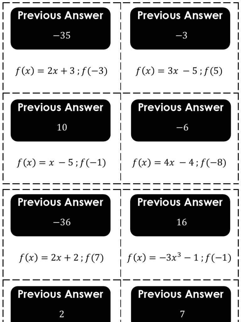 Evaluating Functions Scavenger Hunt Pdf