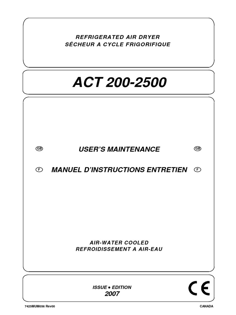 ACT 200 to 2500 460 to 575 Volts Manuals Rev00 | PDF | Clothes Dryer | Mains Electricity
