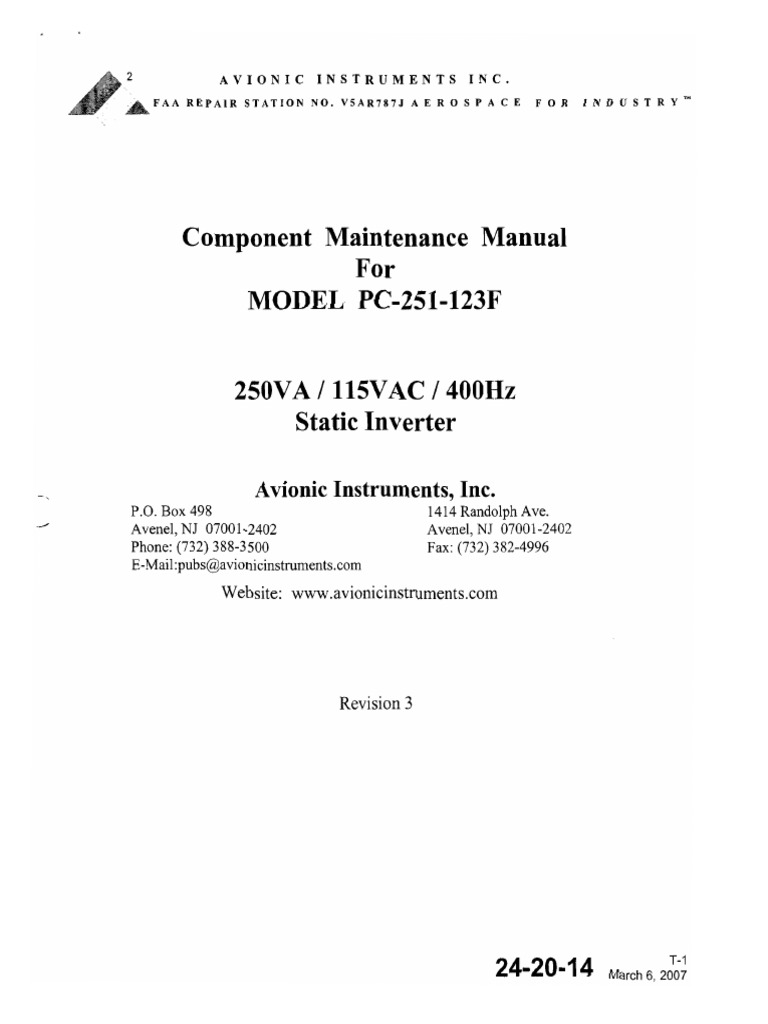 CMM 24-20 Static Inverter | PDF | Power Inverter | Rectifier