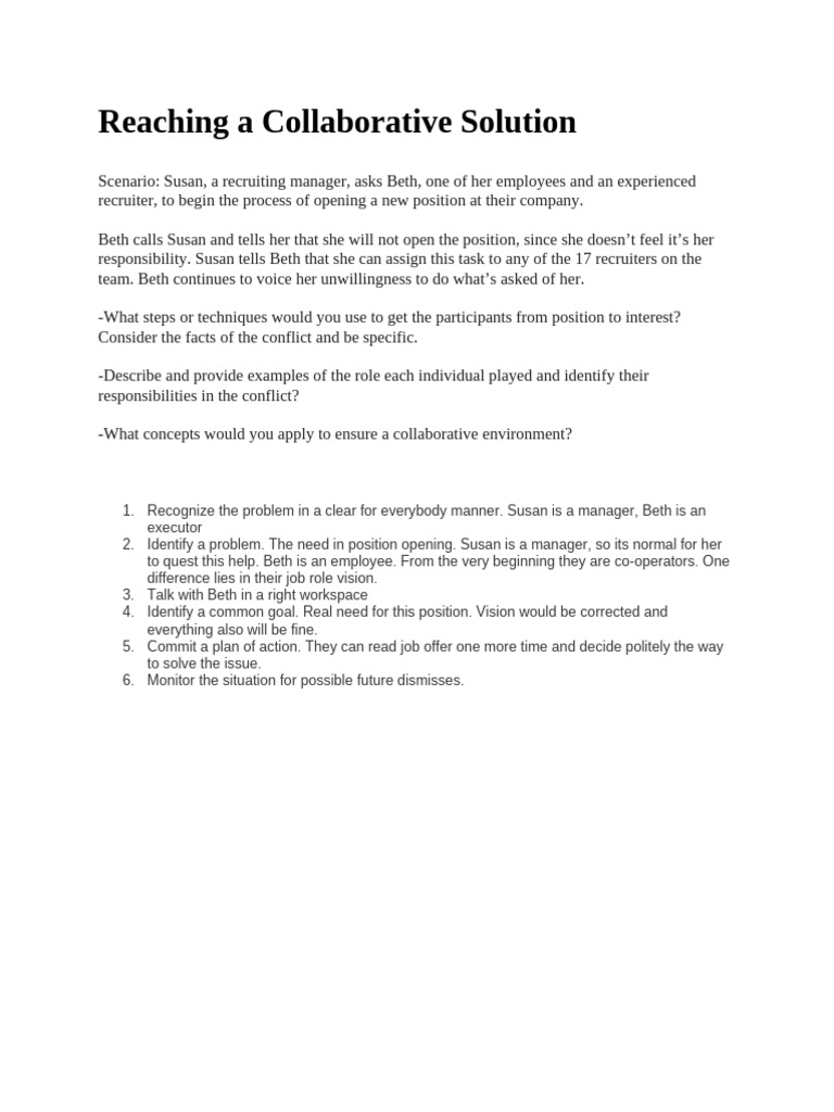 Collaborative Conflict Resolution Strategies | PDF