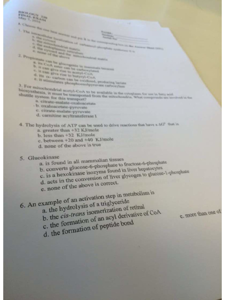 Biochem Final New 2 | PDF