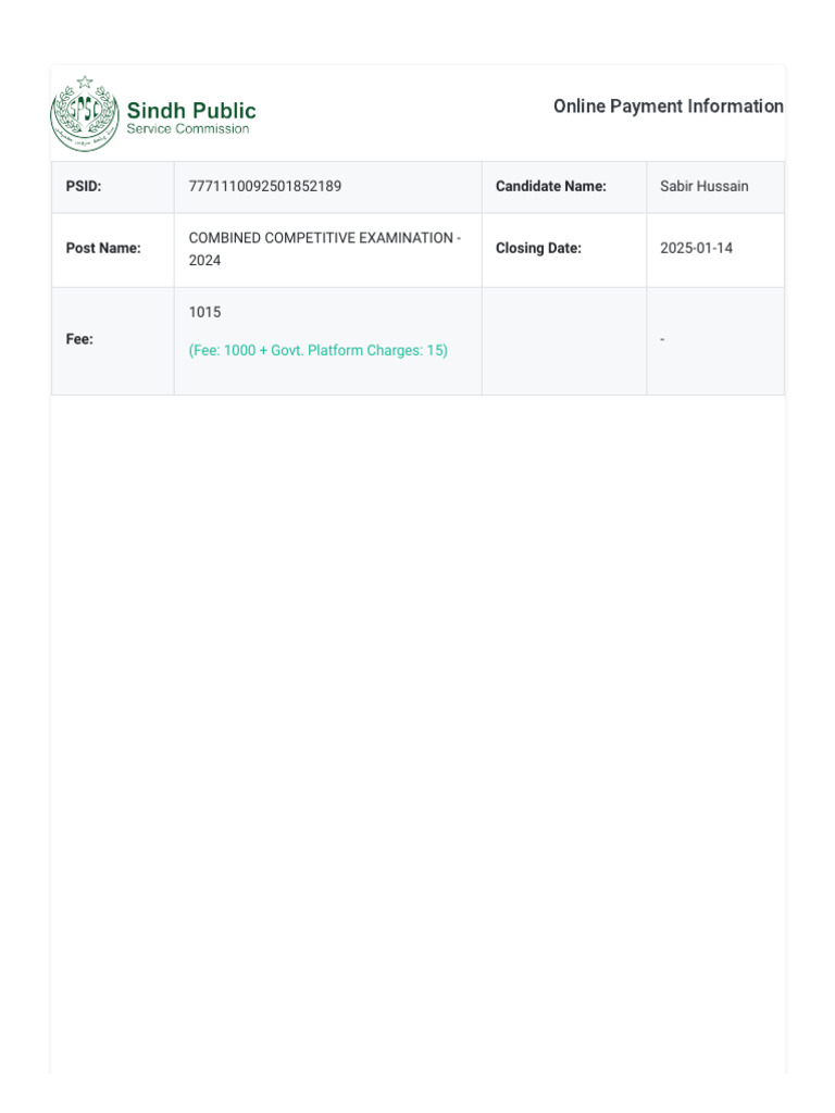 Online Payment CCE | PDF
