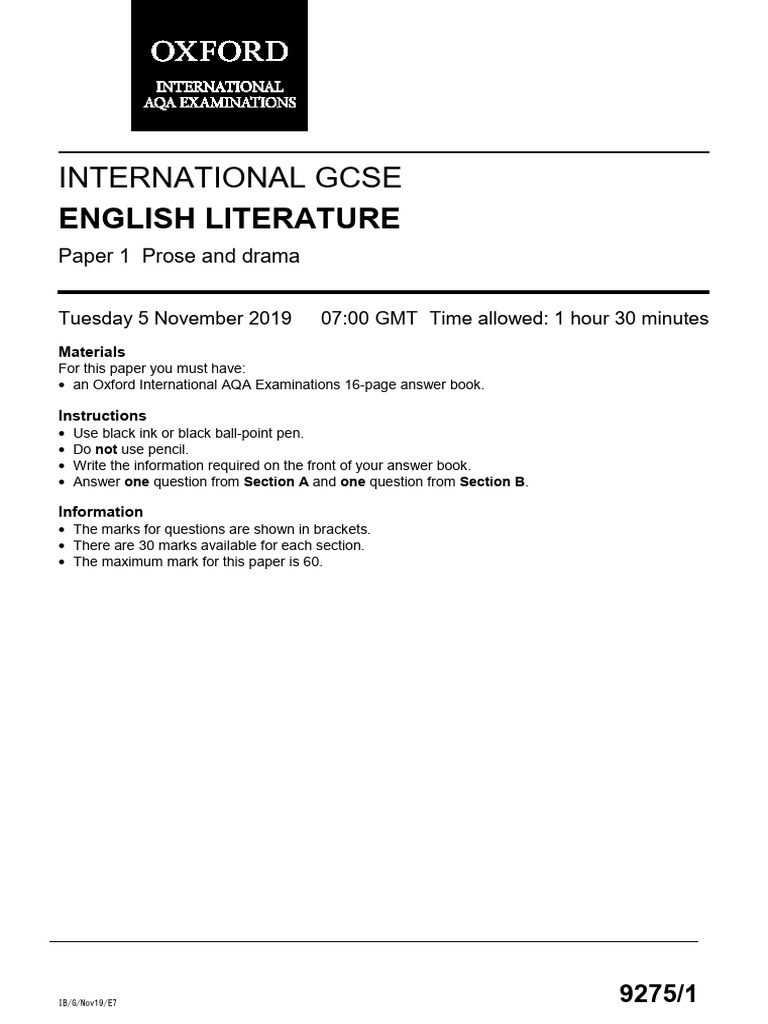 english-literature-question-paper-1-2000's | PDF | Macbeth | Great ...