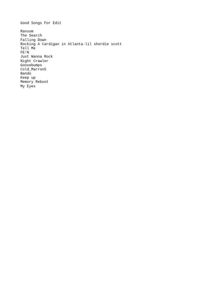 Good Songs for Edit | PDF