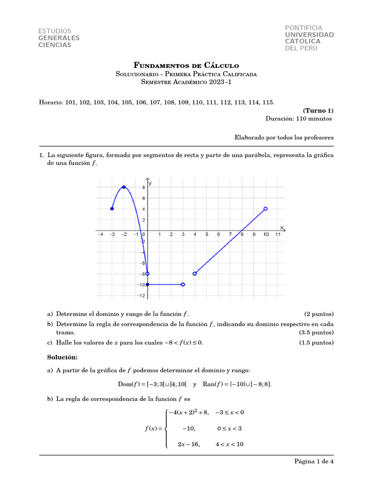PC1-Turno 1 Solucionario | PDF | Objetos matemáticos | Conceptos matemáticos
