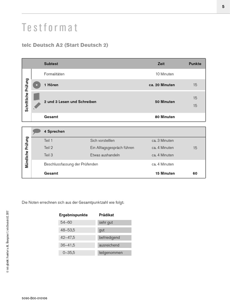 Telc Deutsch A2 Uebungstest 1-1-7-25 | PDF