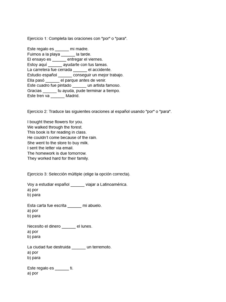 Ejercicios Clase 2 | PDF | Verbo | Gramática