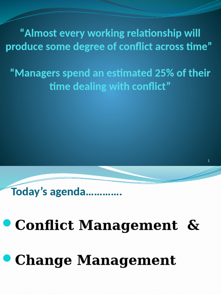 Conflict and Change Management Strategies | PDF | Communication ...