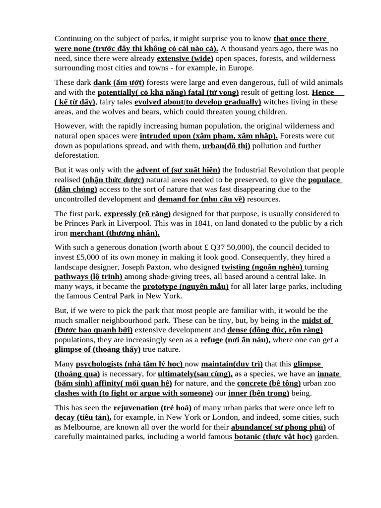 Continuing On The Subject of Parks | PDF | Natural Environment ...