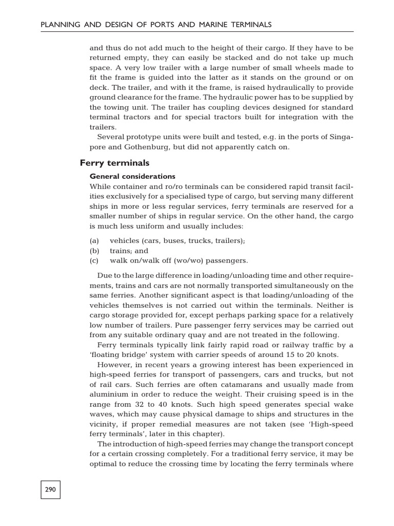 Ferry Terminal Design and Operations Guide | PDF | Ferry | Trailer ...