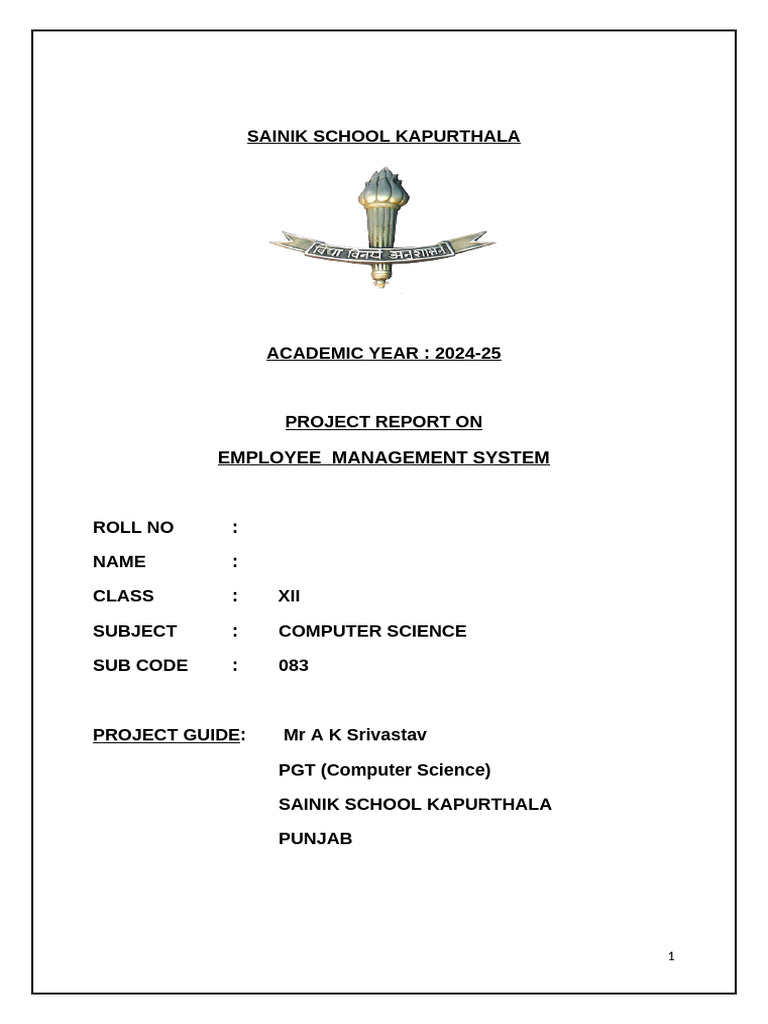 Employee Management System Project Report | PDF | Software Testing ...