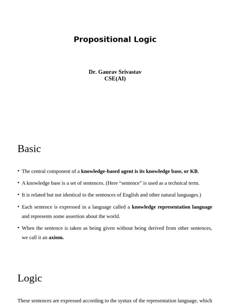 Unit 3 Topic 2 Propositional Logic | PDF | Logic | Contradiction